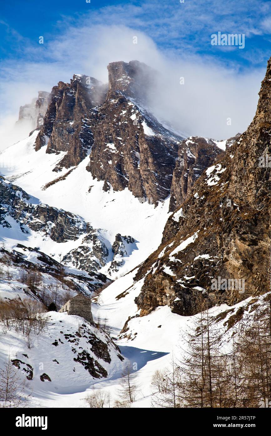 Beautiful colors on Alps close to SwitzerlandItalian borders Stock ...
