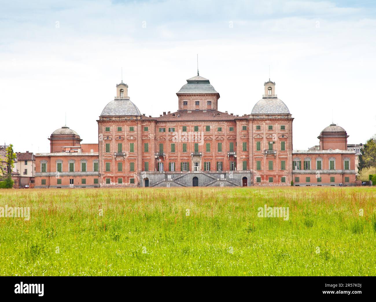 Italy - Racconigi Royal Palace. The green garden of the Palace during ...