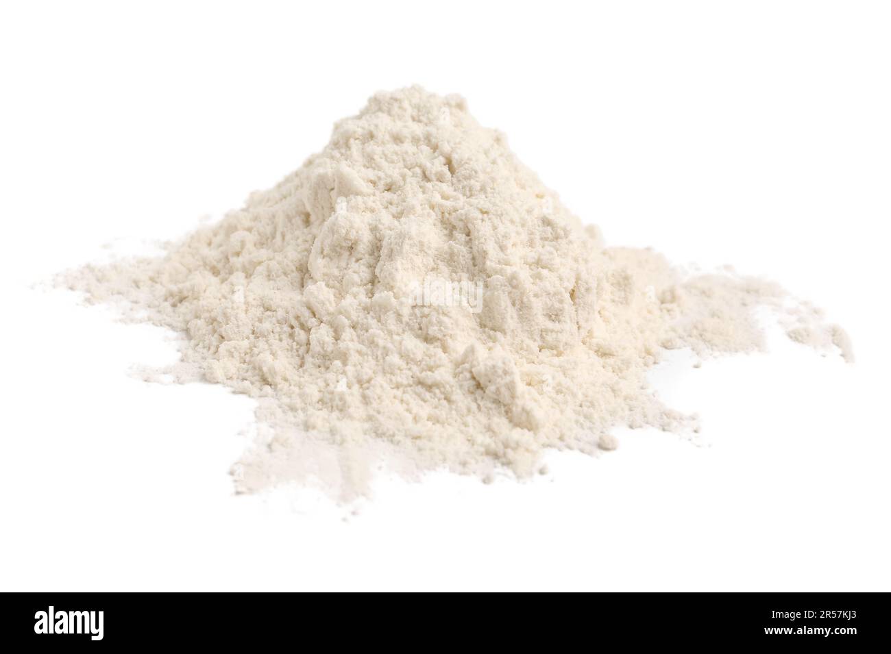 Pile of wheat flour on white background Stock Photo - Alamy