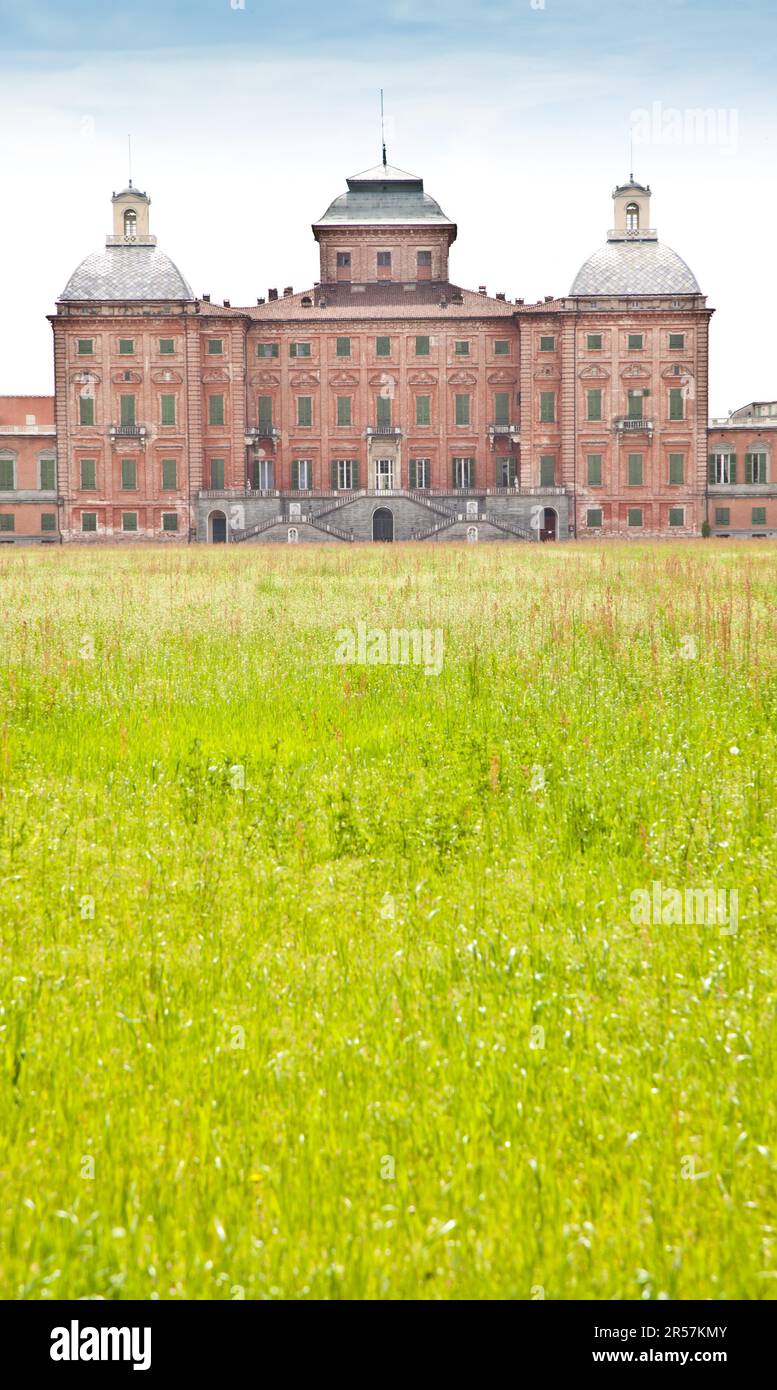 Italy - Racconigi Royal Palace. The green garden of the Palace during ...