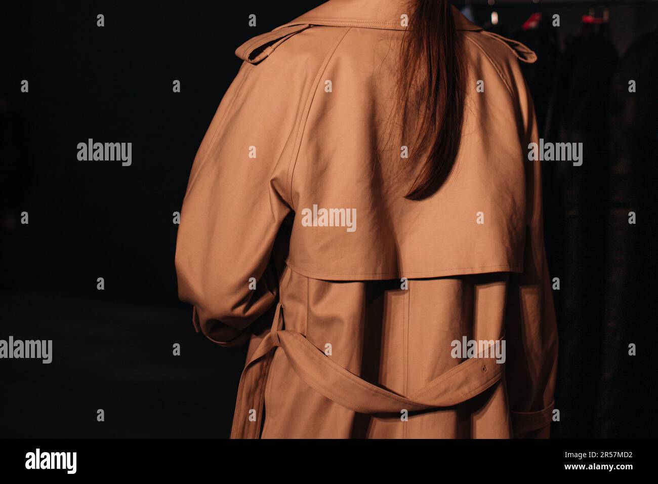 Fashion cloth details of brown autumn fancy coat. Street style clothing ...