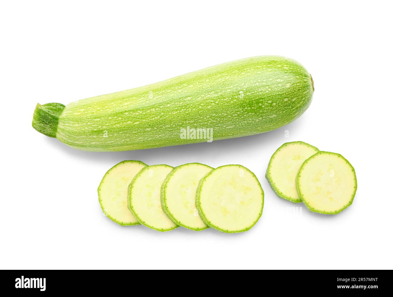 Fresh green zucchini on white background Stock Photo - Alamy