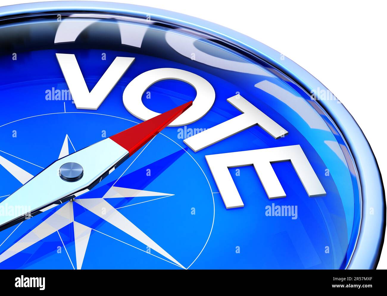 high resolution rendering of a compass with a vote icon Stock Photo - Alamy