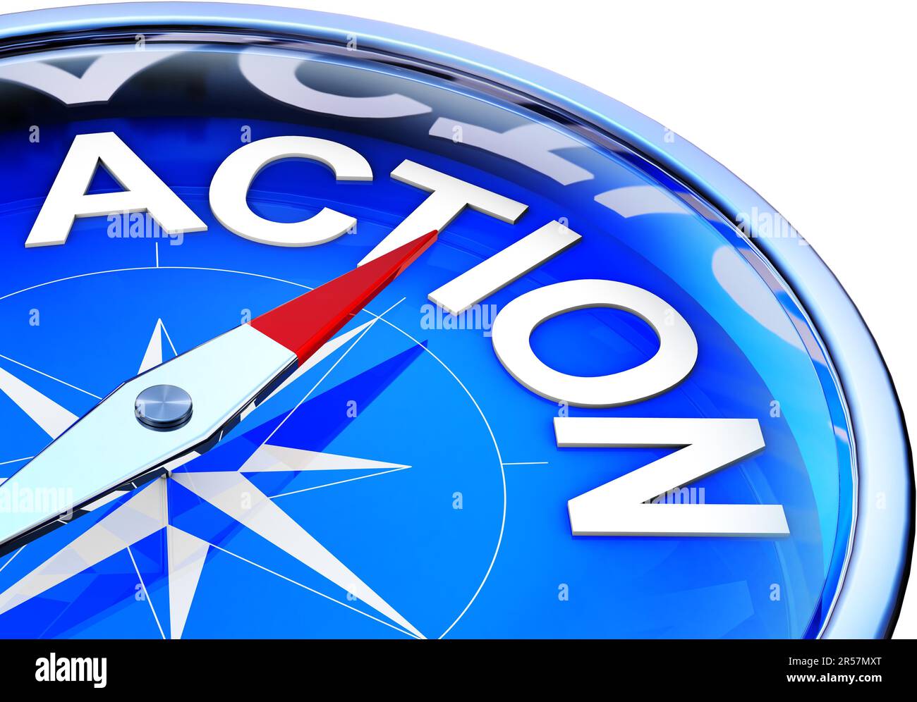 high resolution rendering of a compass with a action icon Stock Photo ...