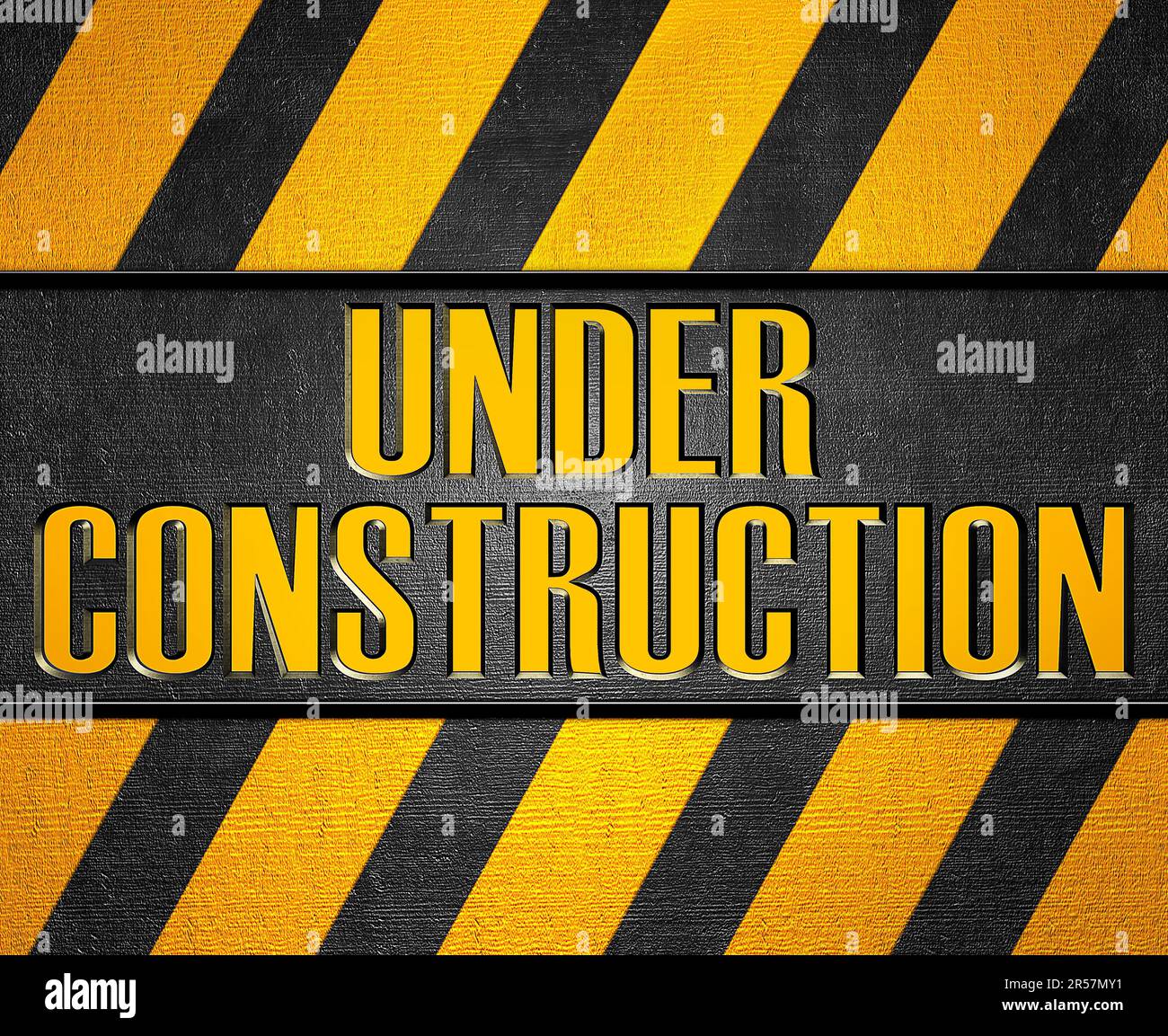 3D illustration of a under construction sign Stock Photo - Alamy