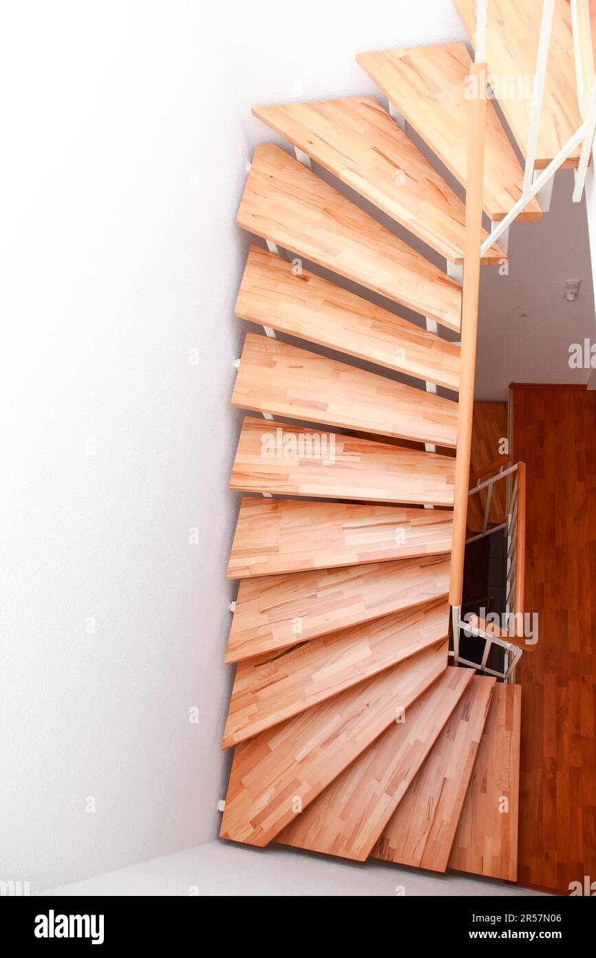 Staircase in modern family house - top view Stock Photo - Alamy