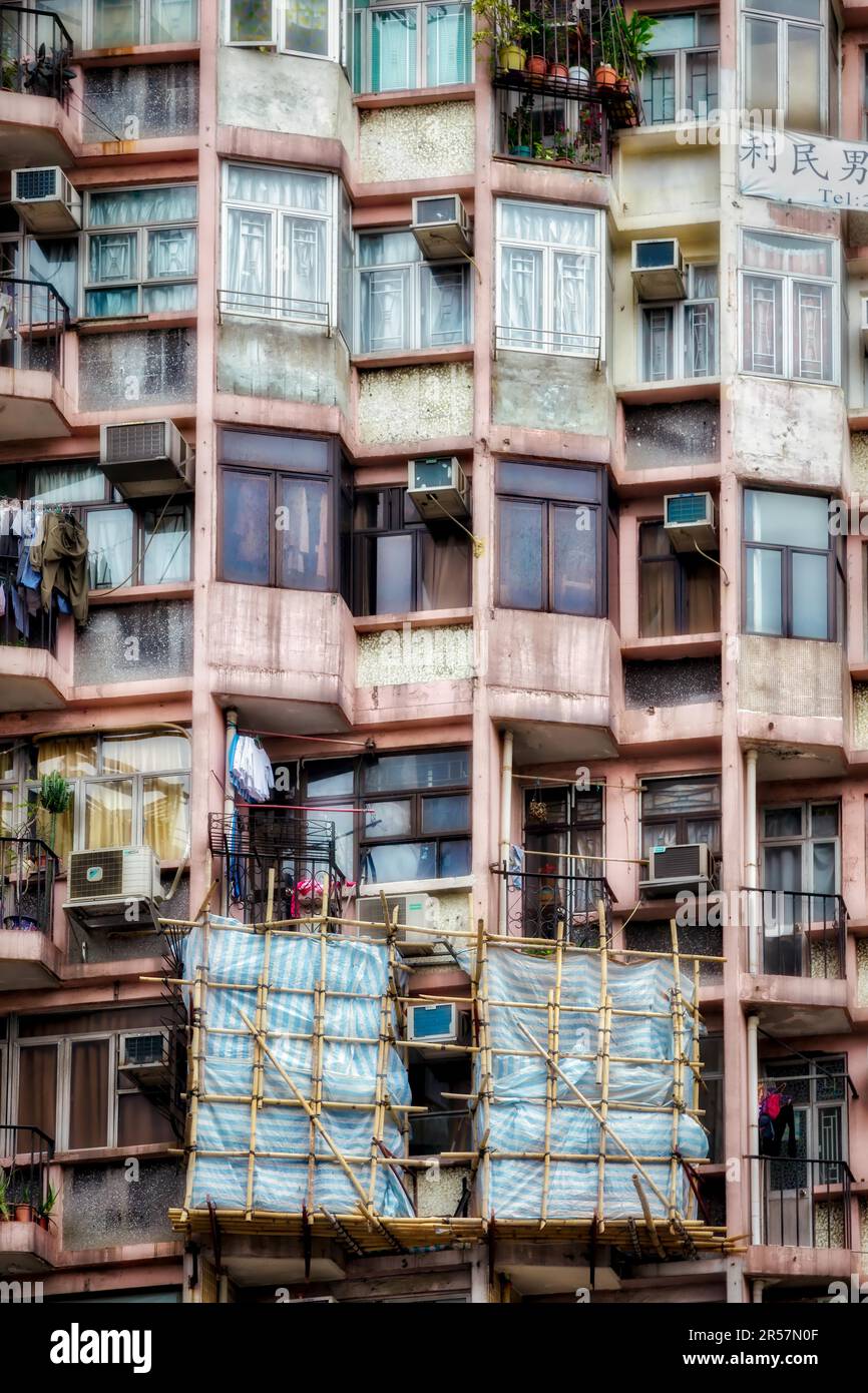 Old Apartment Block in Hongkong Stock Photo - Alamy