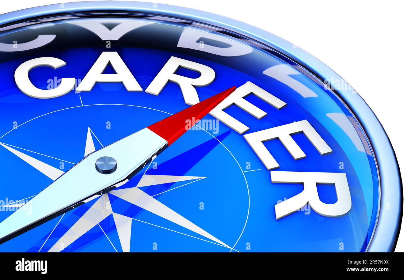 high resolution rendering of a compass with a career icon Stock Photo ...