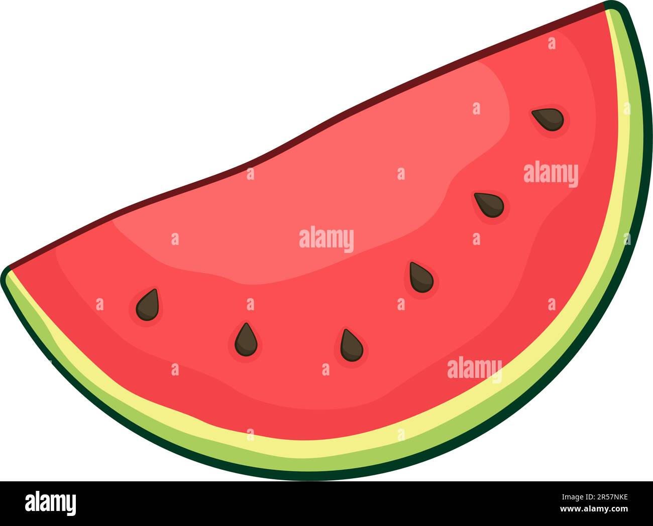 Slice of watermelon. Cartoon. Vector illustration Stock Vector Image ...