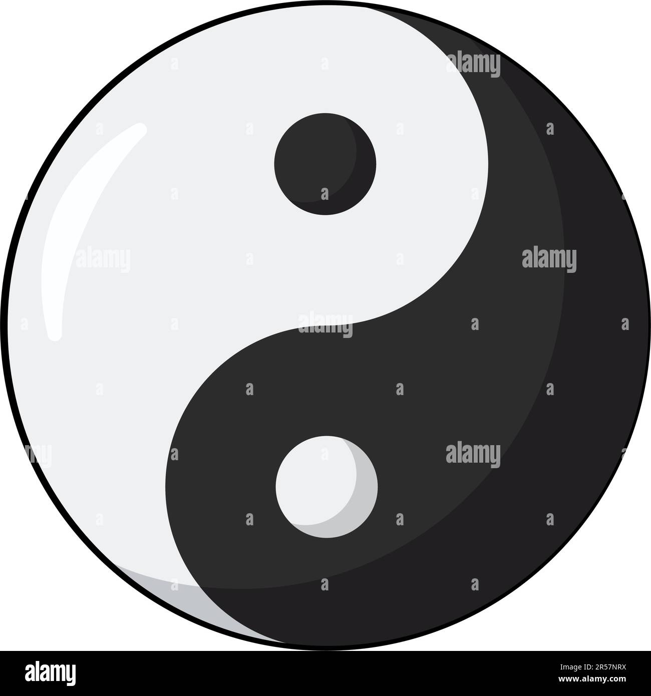 Yin Yang symbol. Cartoon. Vector illustration Stock Vector Image & Art ...