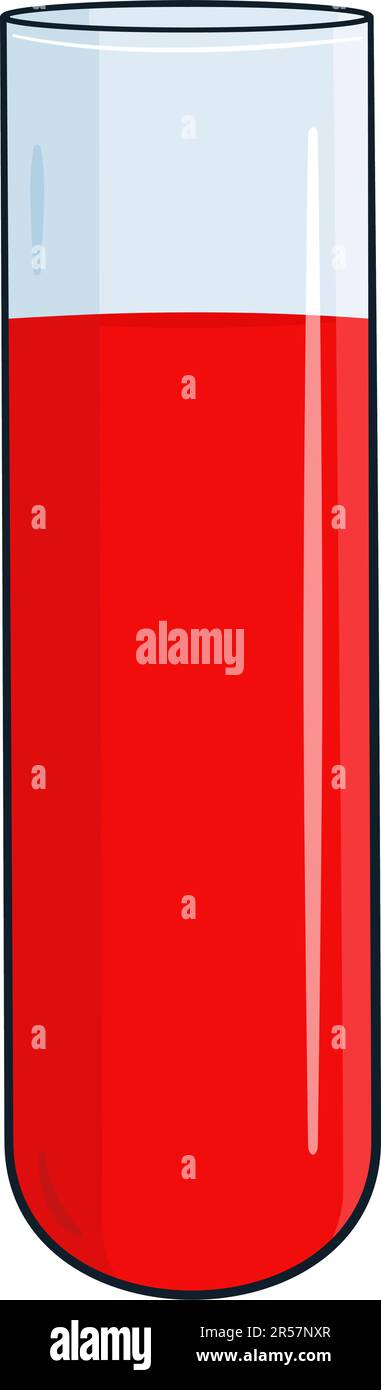 Test tube with blood. Cartoon. Vector illustration Stock Vector Image ...