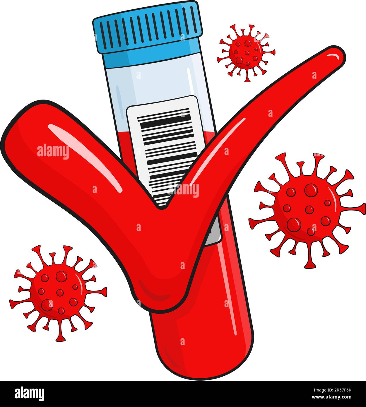 Blood test for virus. Positive. Cartoon. Vector illustration Stock ...