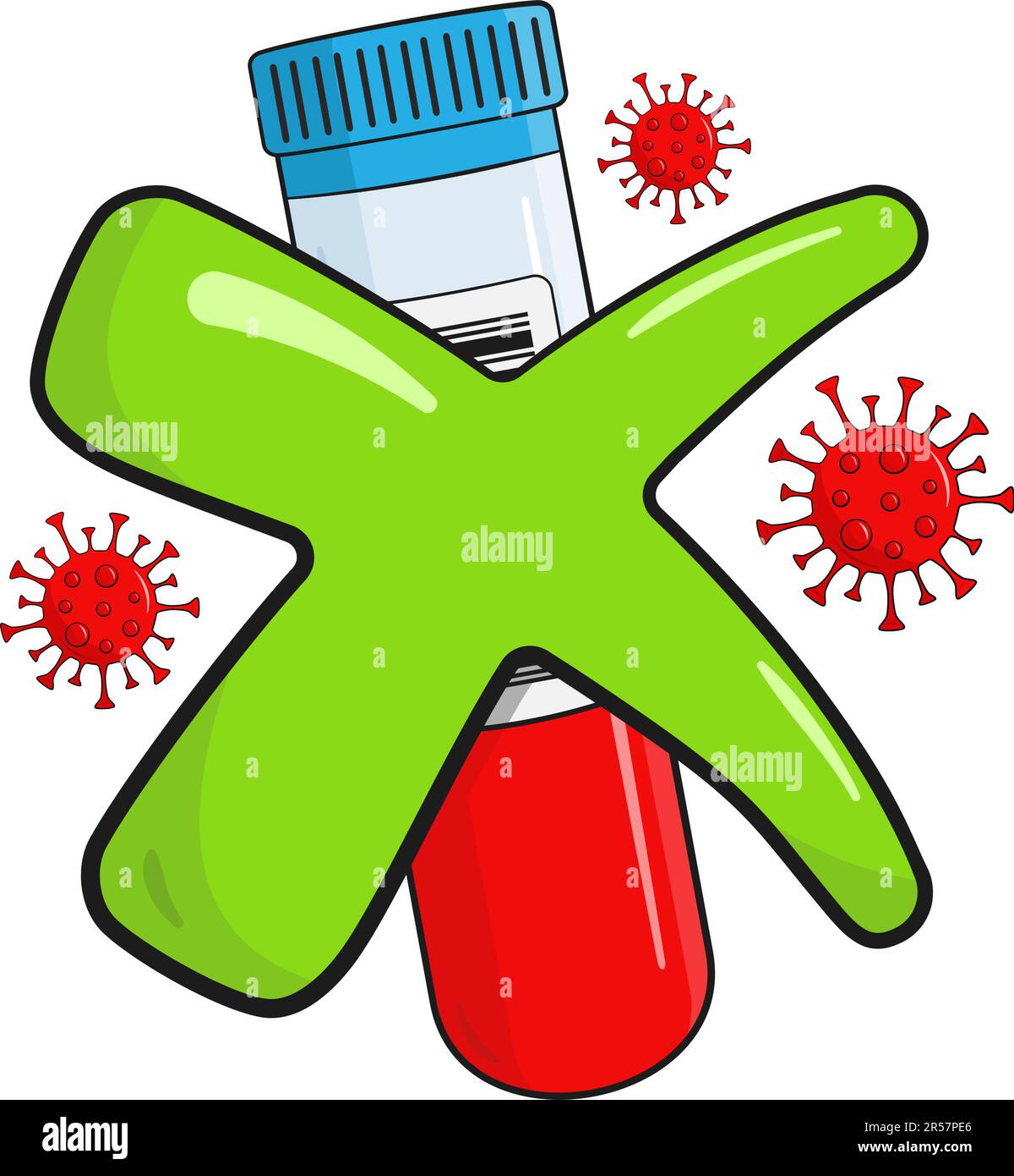 Blood test for virus. Negative. Cartoon. Vector illustrated Stock ...