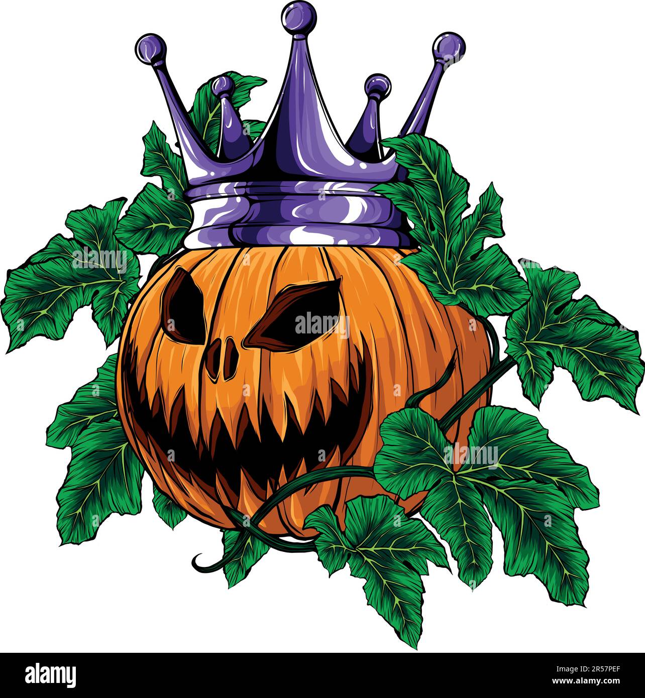 Happy Halloween Pumpkin King vector illustration on white background ...