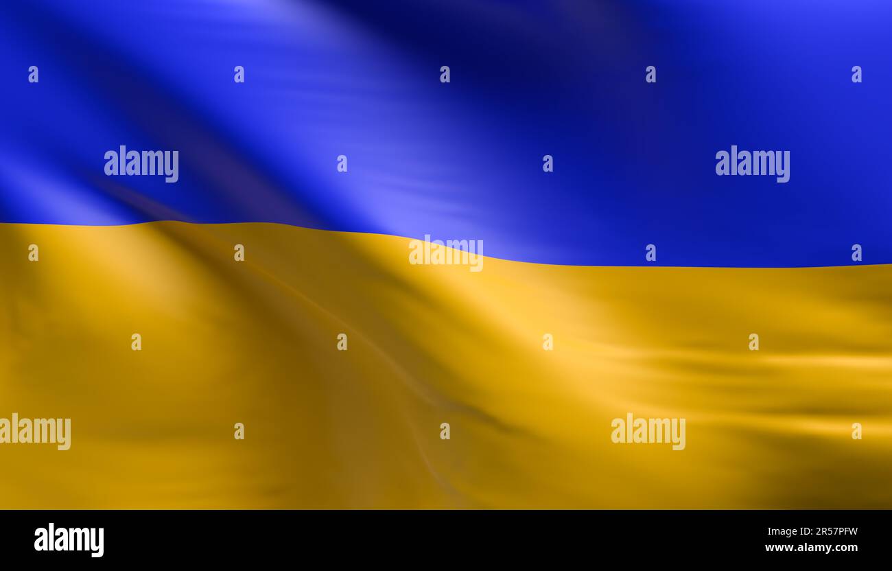 Waving flag of Ukraine using as background, 3d rendering Stock Photo ...