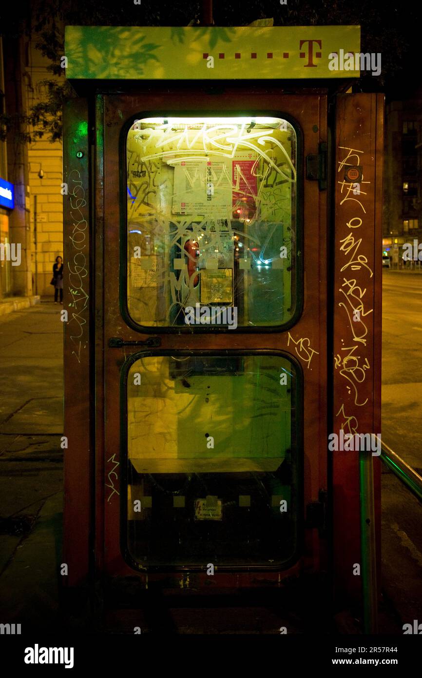 Hungary. Budapest. phone booth Stock Photo - Alamy