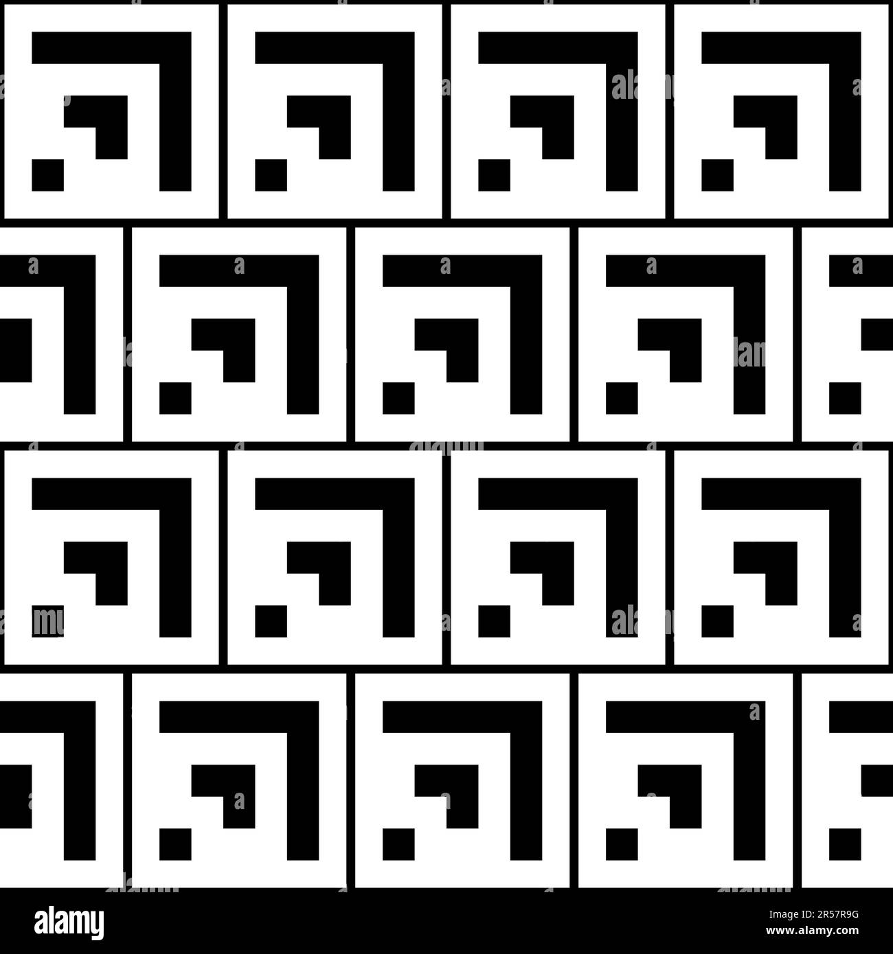 Stylish puristic graphic pattern with black blocks, vector illustration ...
