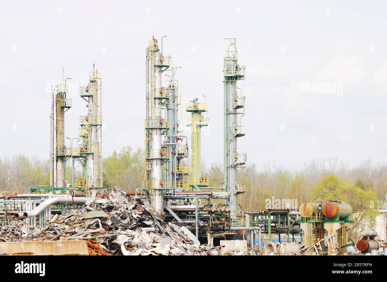 Abandoned industrial ruine of an oil refinery Stock Photo - Alamy
