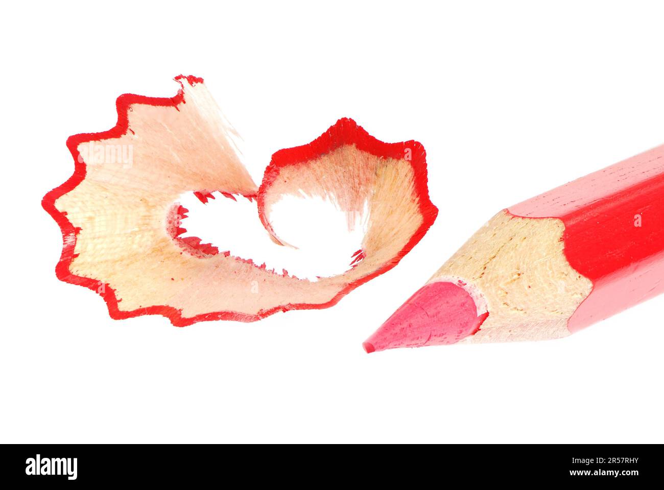 Sharpened wooden pencil and its shavings Stock Photo - Alamy