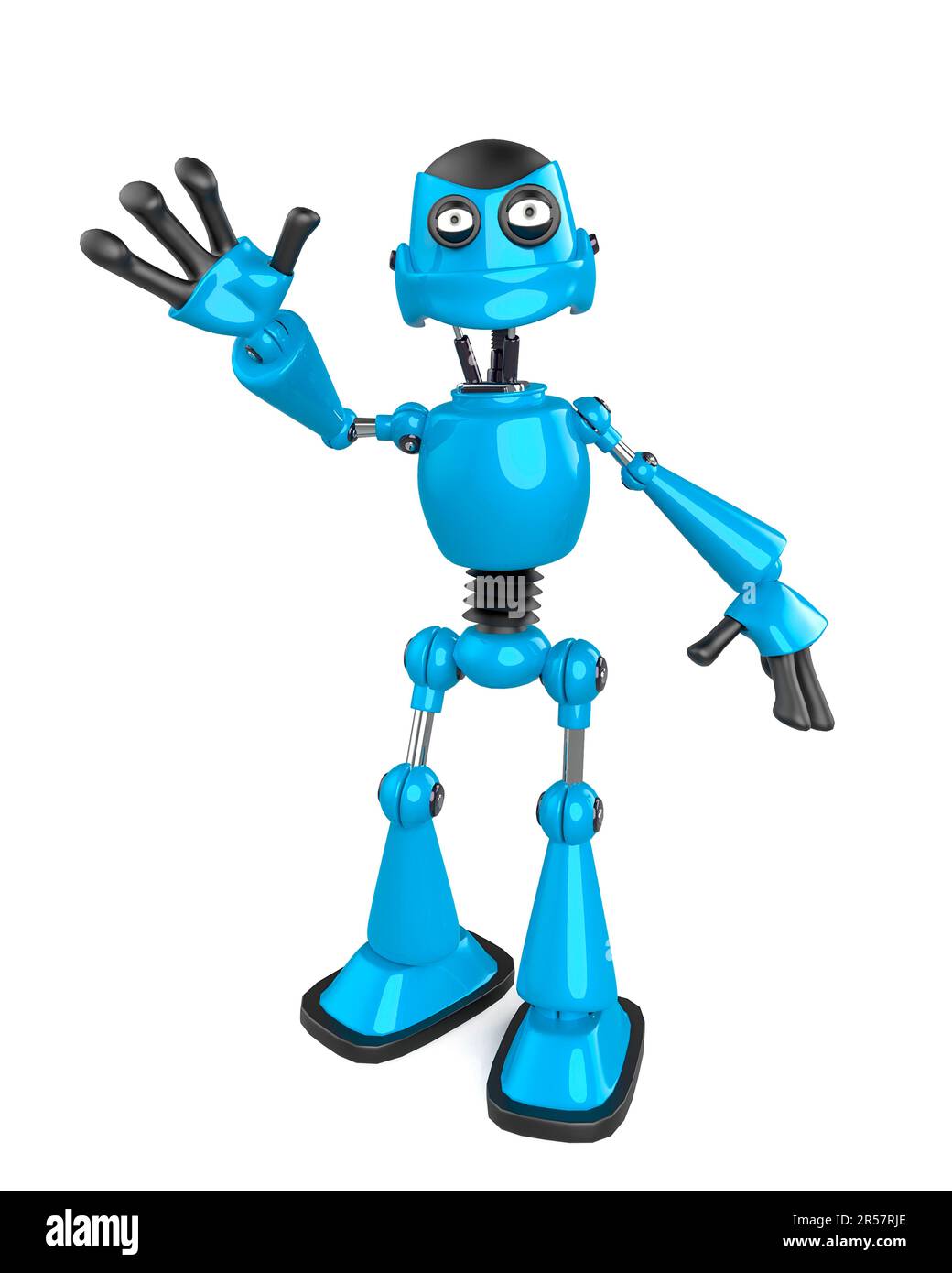nice robot saying hello, 3d illustration Stock Photo - Alamy