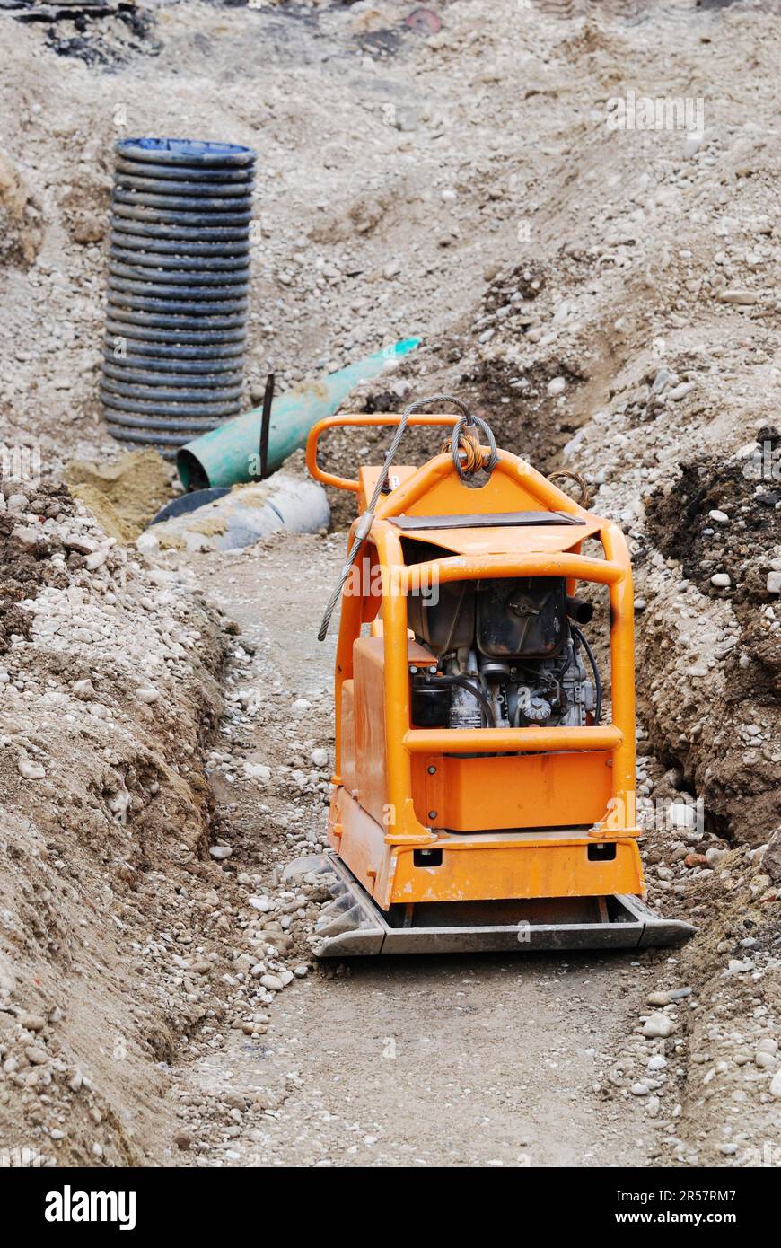 Compacter at a construction site Stock Photo - Alamy