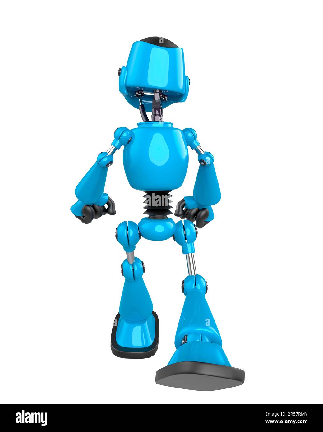 nice robot is walking rear view, 3d illustration Stock Photo - Alamy