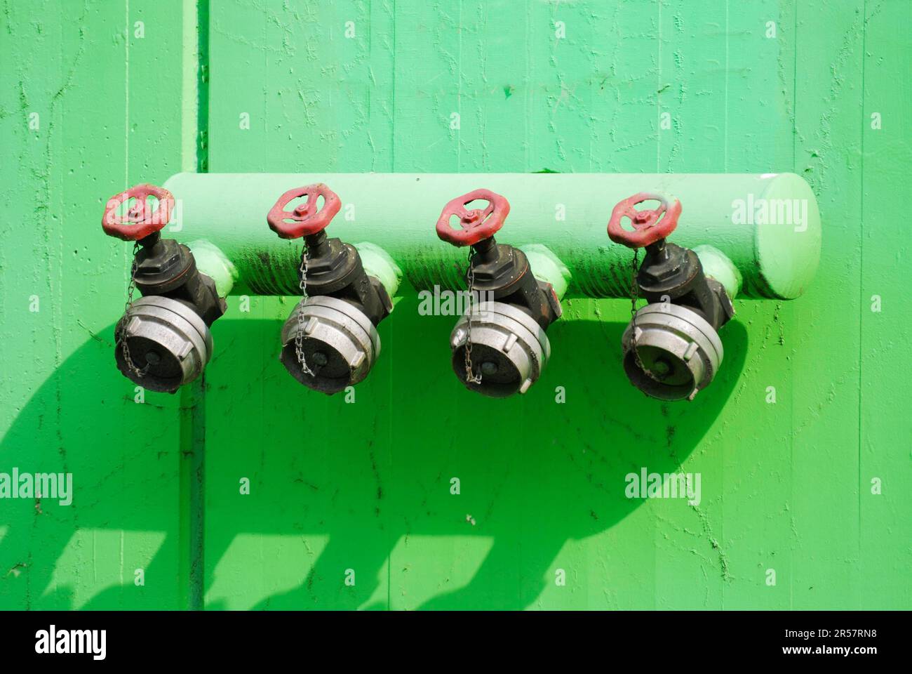 Valve connectors of a fire sprinkling system Stock Photo - Alamy