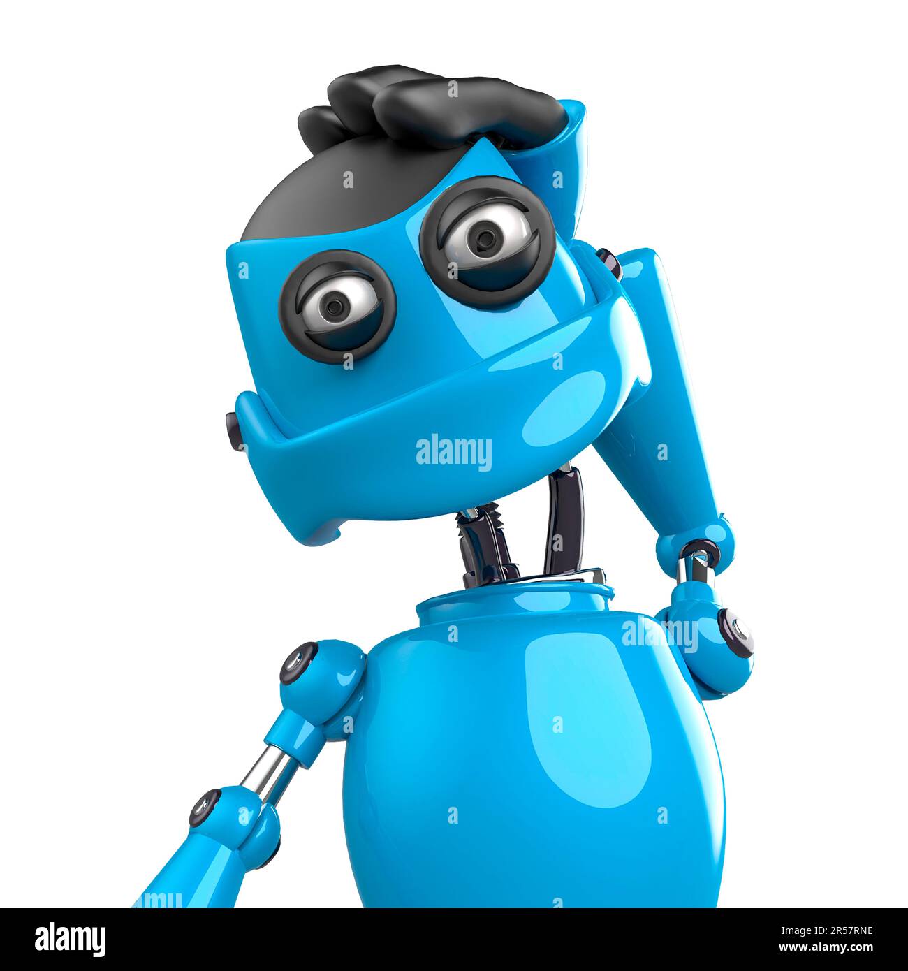 nice robot is thinking about, 3d illustration Stock Photo - Alamy