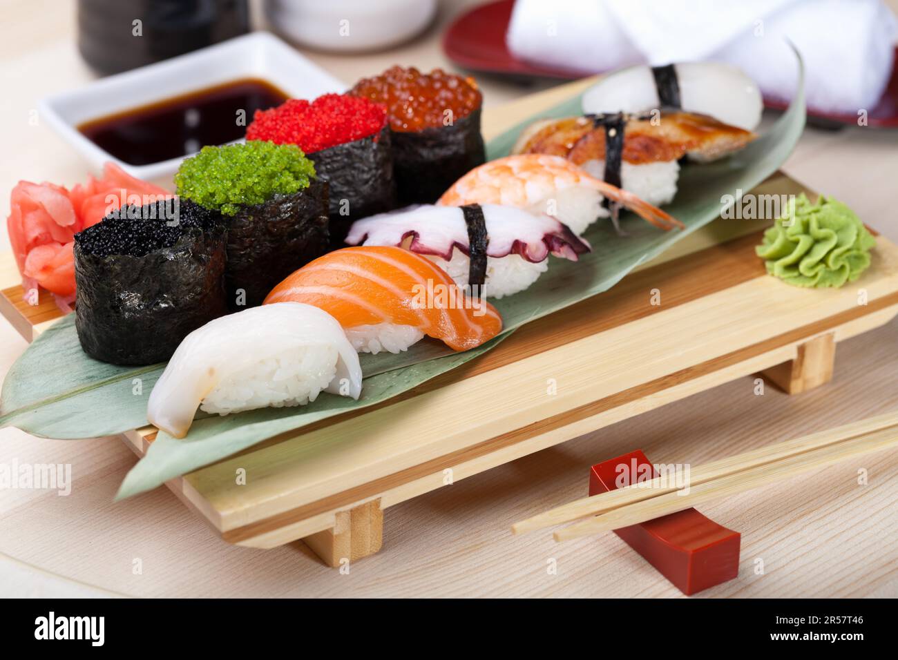 Classic japanese food- sushi on a plate Stock Photo - Alamy