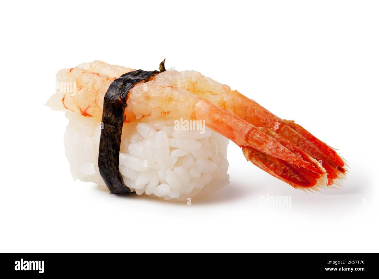 Sushi - ama Ebi Nigiri on a white Stock Photo - Alamy