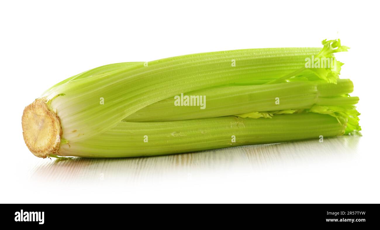 Fresh celery isolated on white Stock Photo - Alamy