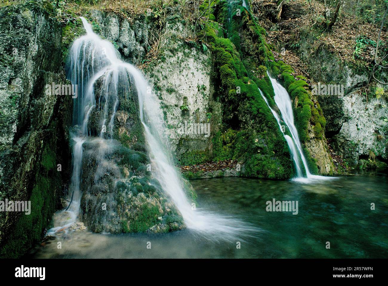 Guetersteiner waterfall, Bad Urach, Swabian Alb Stock Photo - Alamy