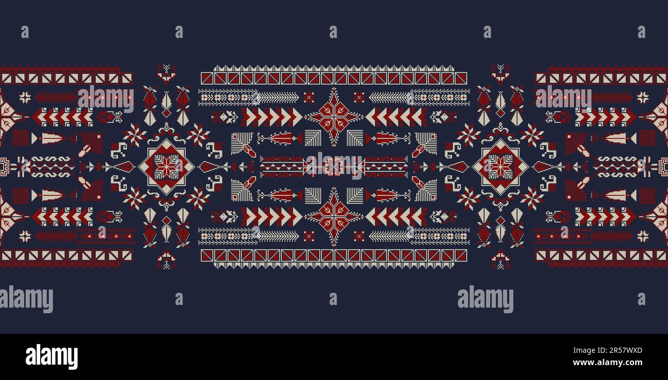 Horizontal pattern, border with traditional Palestinian Tatreez ...