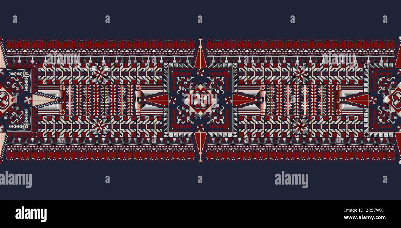 Horizontal pattern, border with traditional Palestinian Tatreez ...