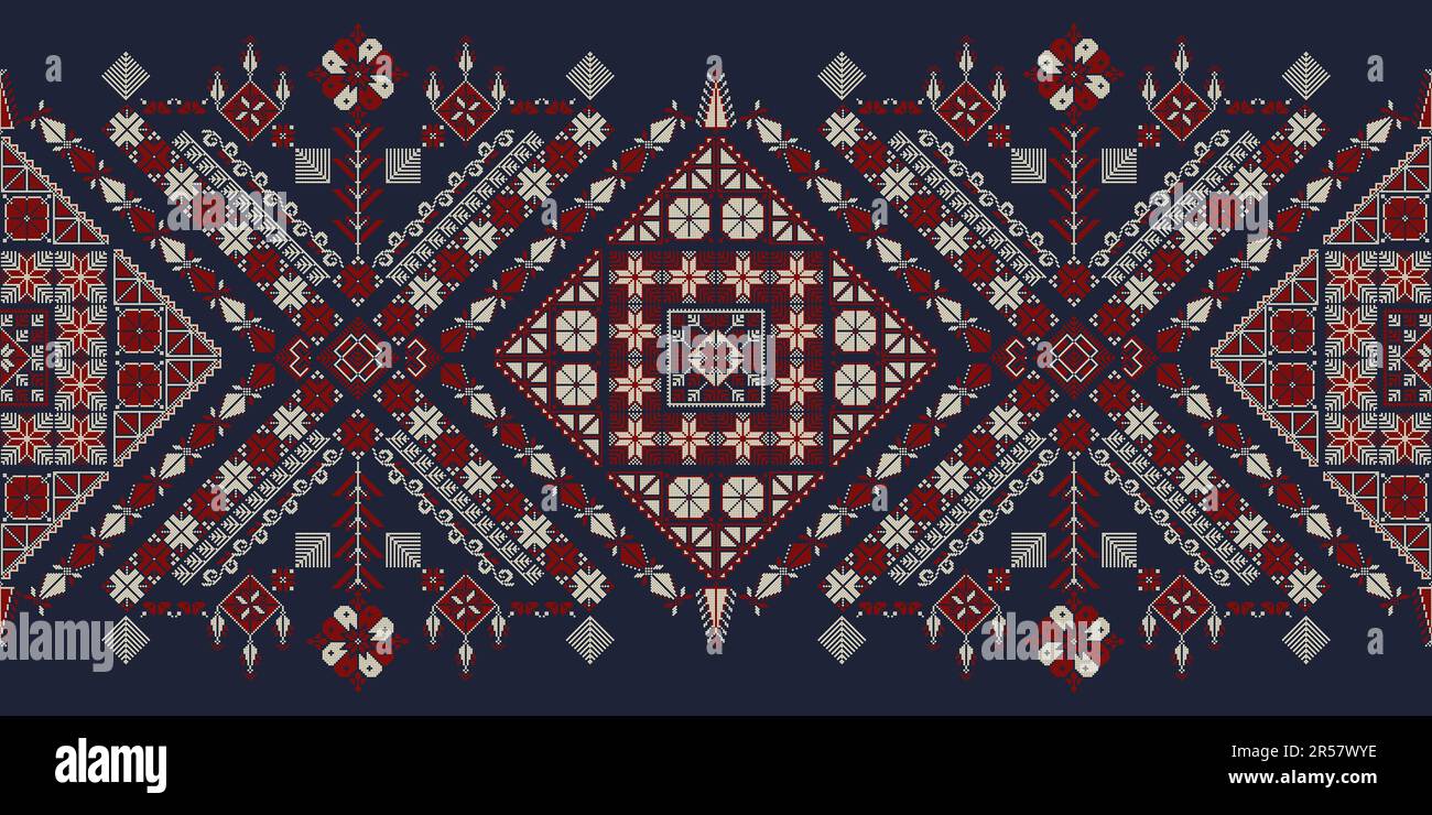 Horizontal pattern, border with traditional Palestinian Tatreez ...