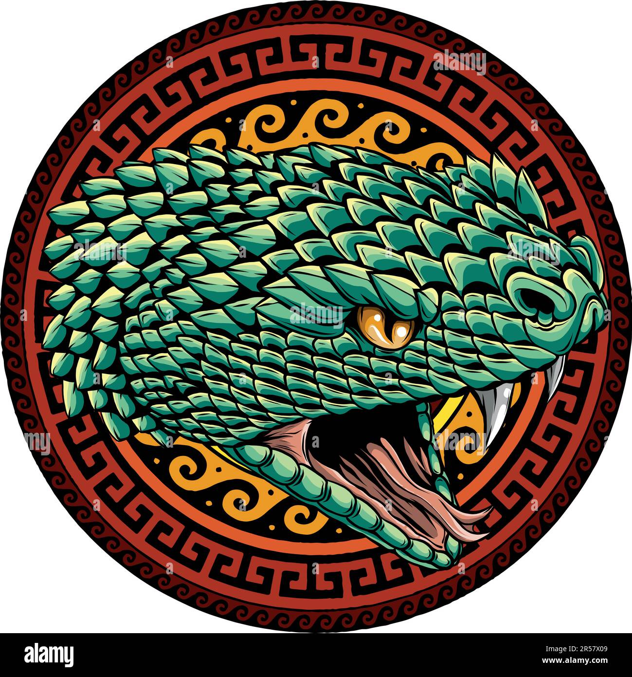 vector illustration of snake head with mandala Stock Vector Image & Art ...