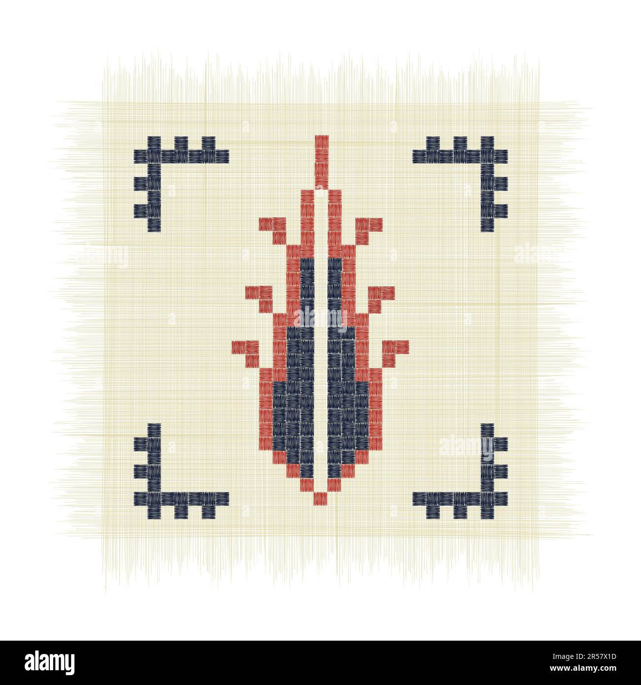 The Cypress Tree Palestinian embroidery Tatreez symbol drawing over ...