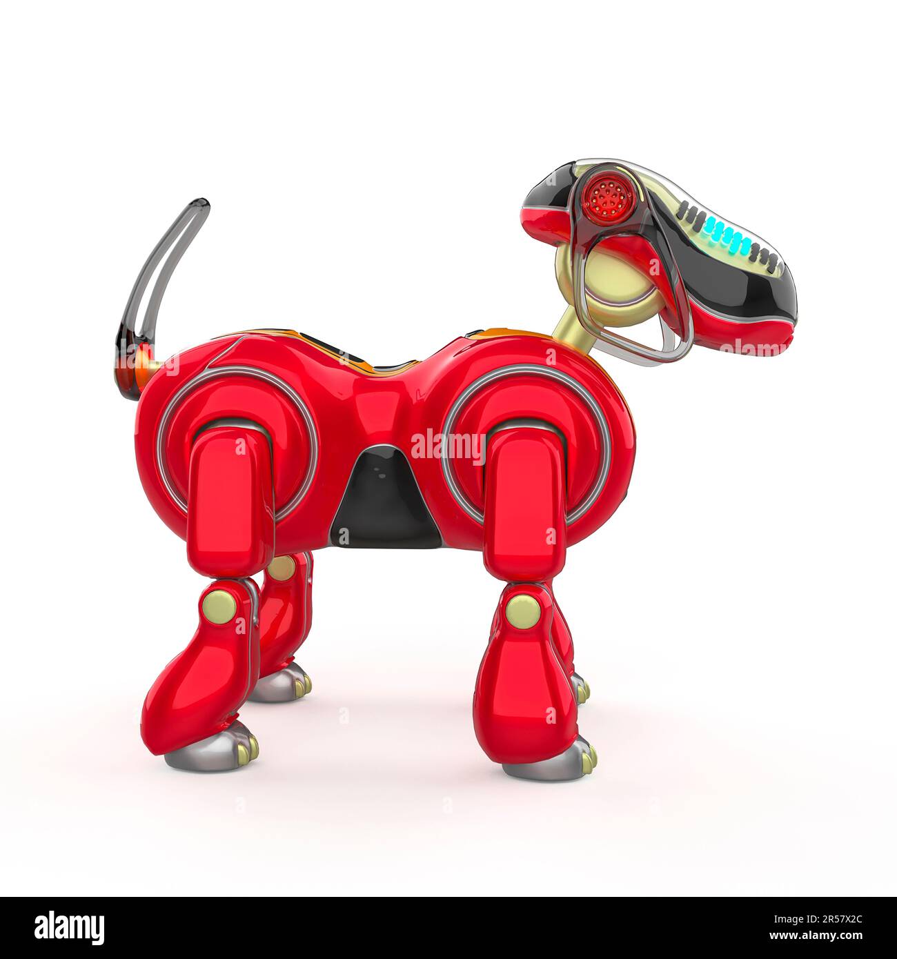 cyber dog cartoon side view, 3d illustration Stock Photo - Alamy