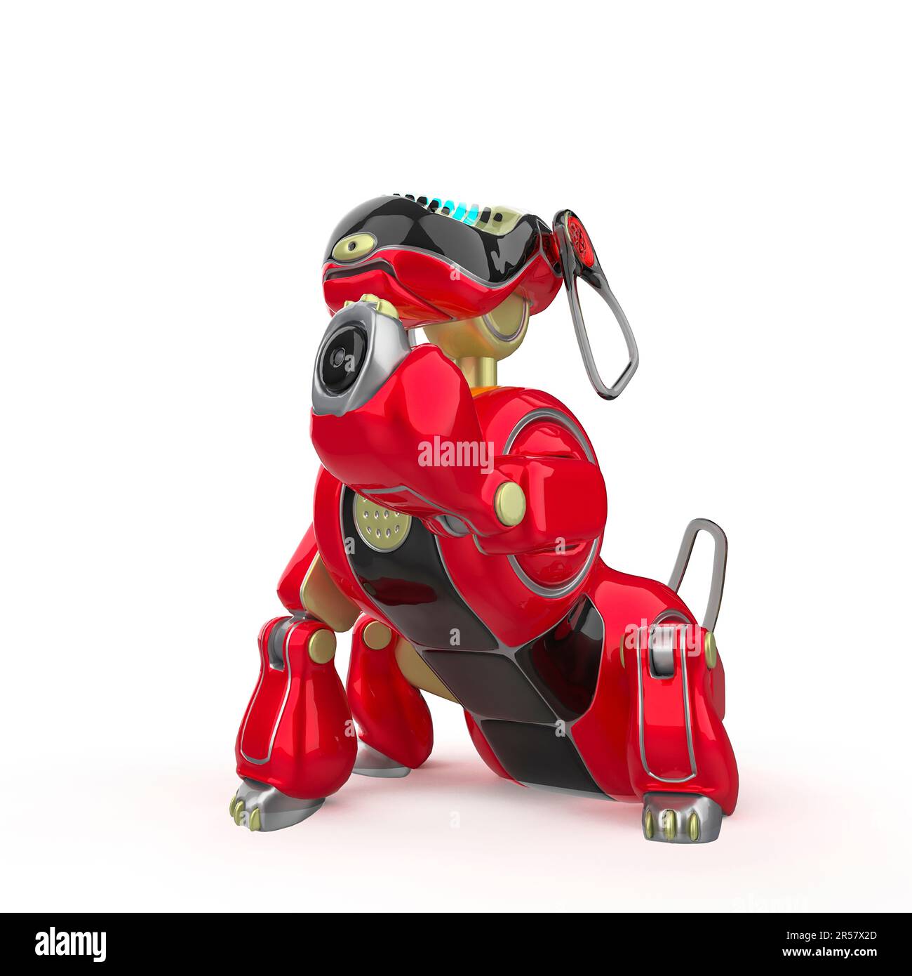 cyber dog cartoon giving the paw, 3d illustration Stock Photo - Alamy