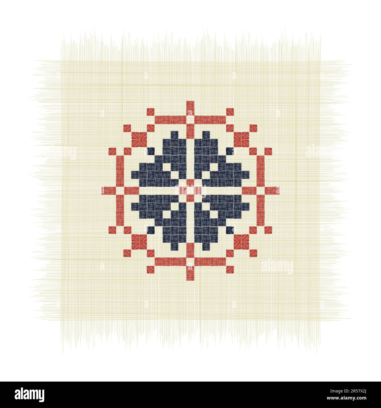 The Damask Rose, Palestinian embroidery Tatreez symbol drawing over ...