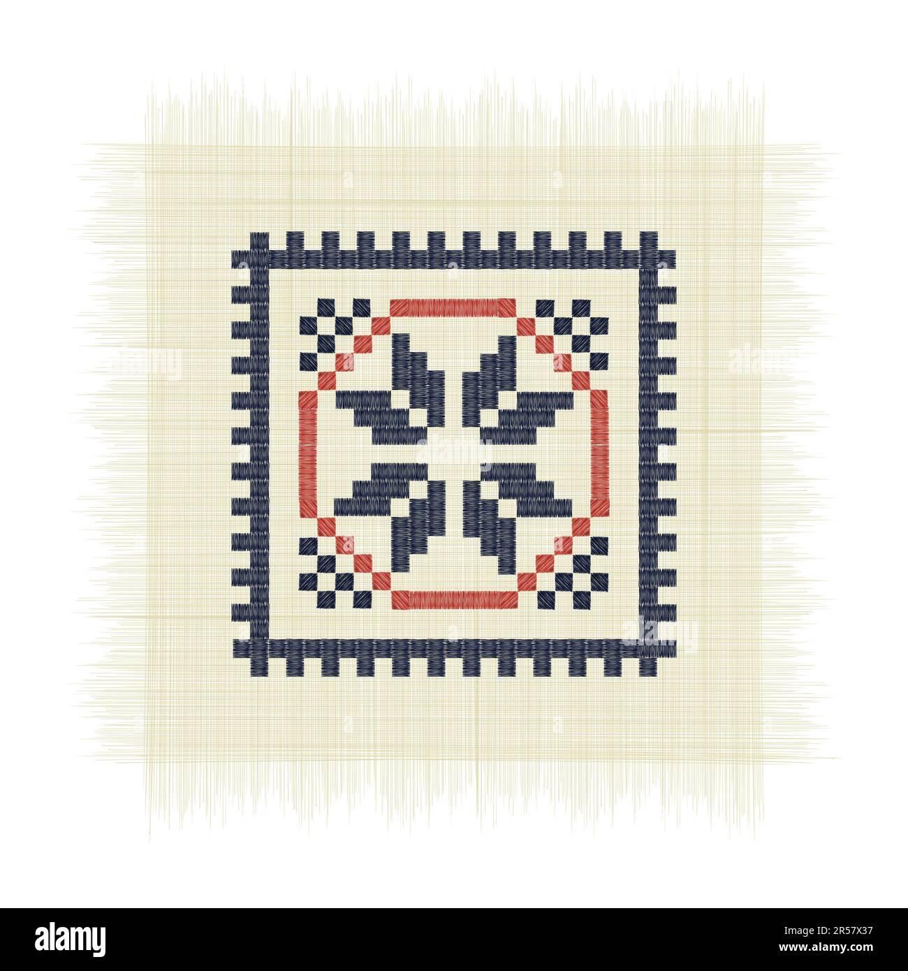 The Cow's Eye Palestinian embroidery Tatreez symbol drawing over white ...