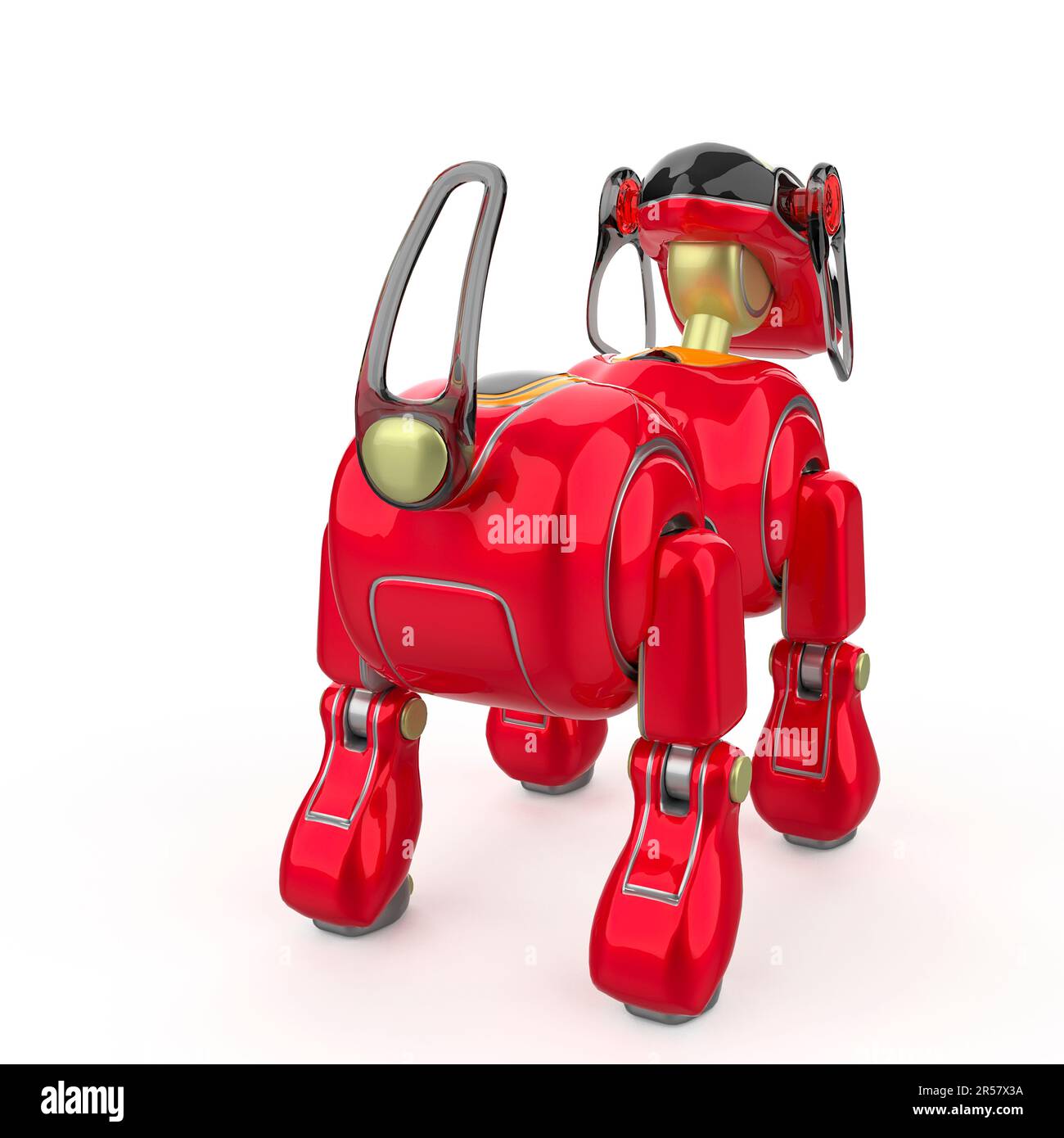 cyber dog cartoon rear view, 3d illustration Stock Photo - Alamy
