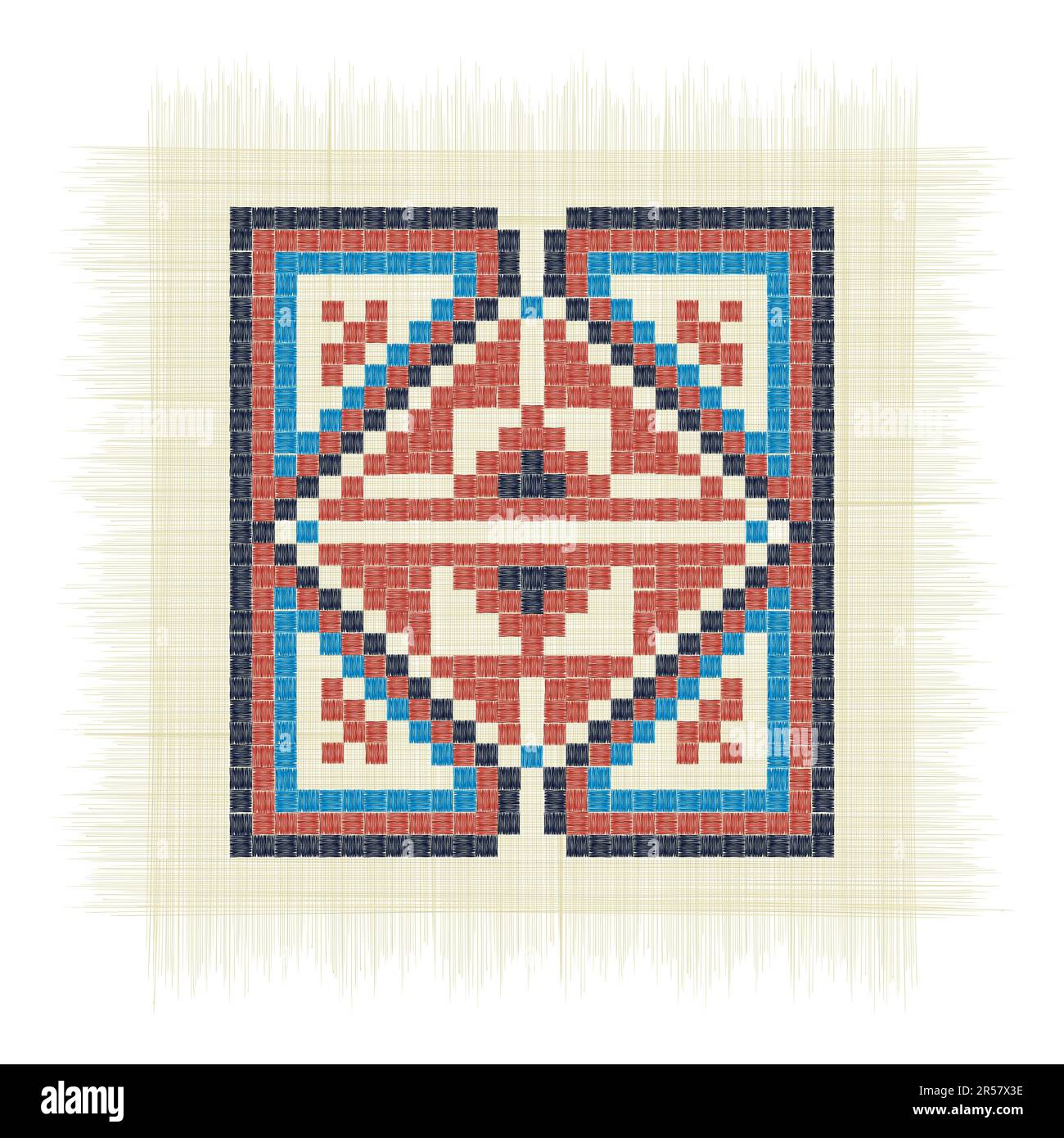 The Rose in Bud, Palestinian embroidery Tatreez symbol drawing over ...