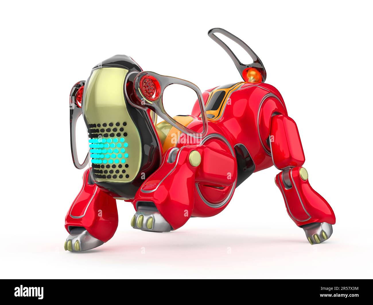 cyber dog cartoon trying to dig, 3d illustration Stock Photo - Alamy