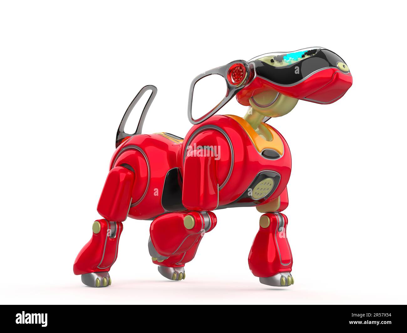 cyber dog cartoon standing up, 3d illustration Stock Photo - Alamy