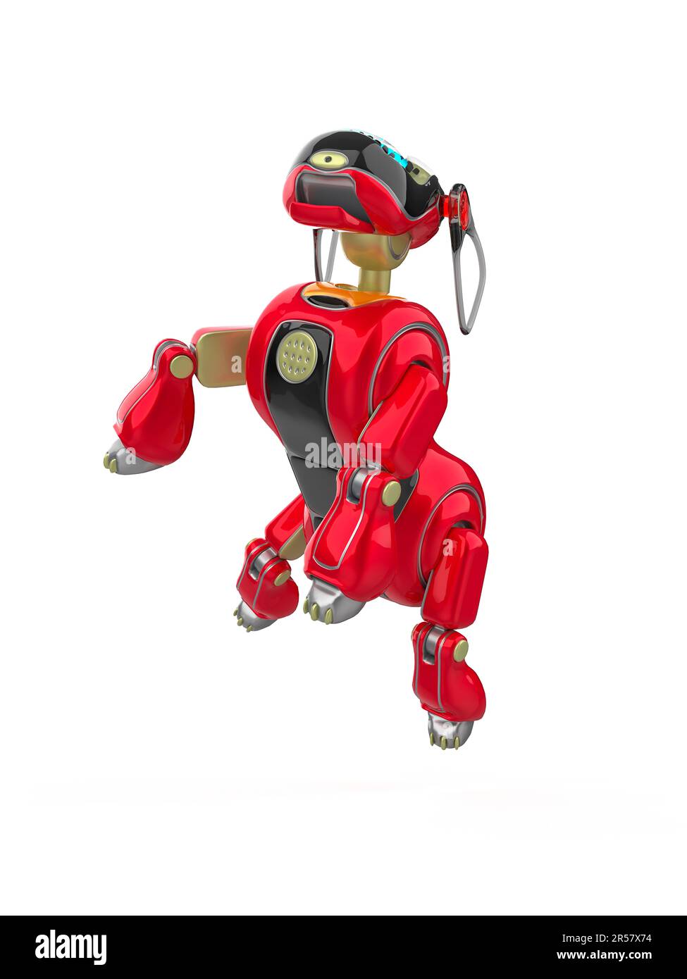 cyber dog cartoon is jumping, 3d illustration Stock Photo - Alamy