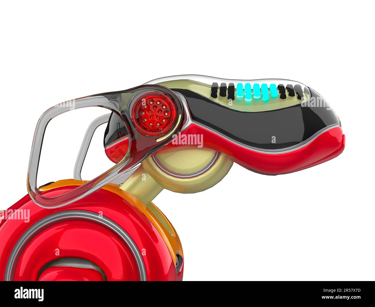 cyber dog cartoon close up side view, 3d illustration Stock Photo - Alamy