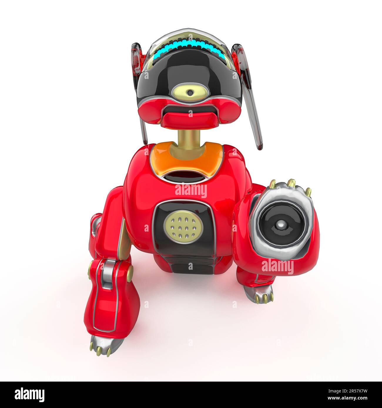 cyber dog cartoon giving high five, 3d illustration Stock Photo - Alamy