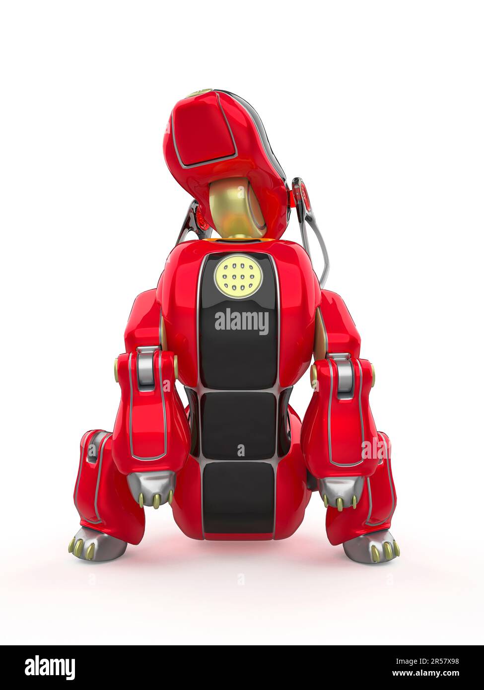 cyber dog cartoon is begging up, 3d illustration Stock Photo - Alamy