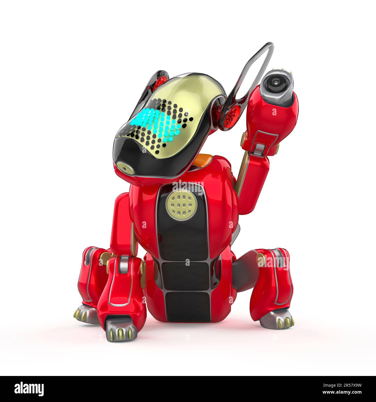 cyber dog cartoon is scratching, 3d illustration Stock Photo - Alamy